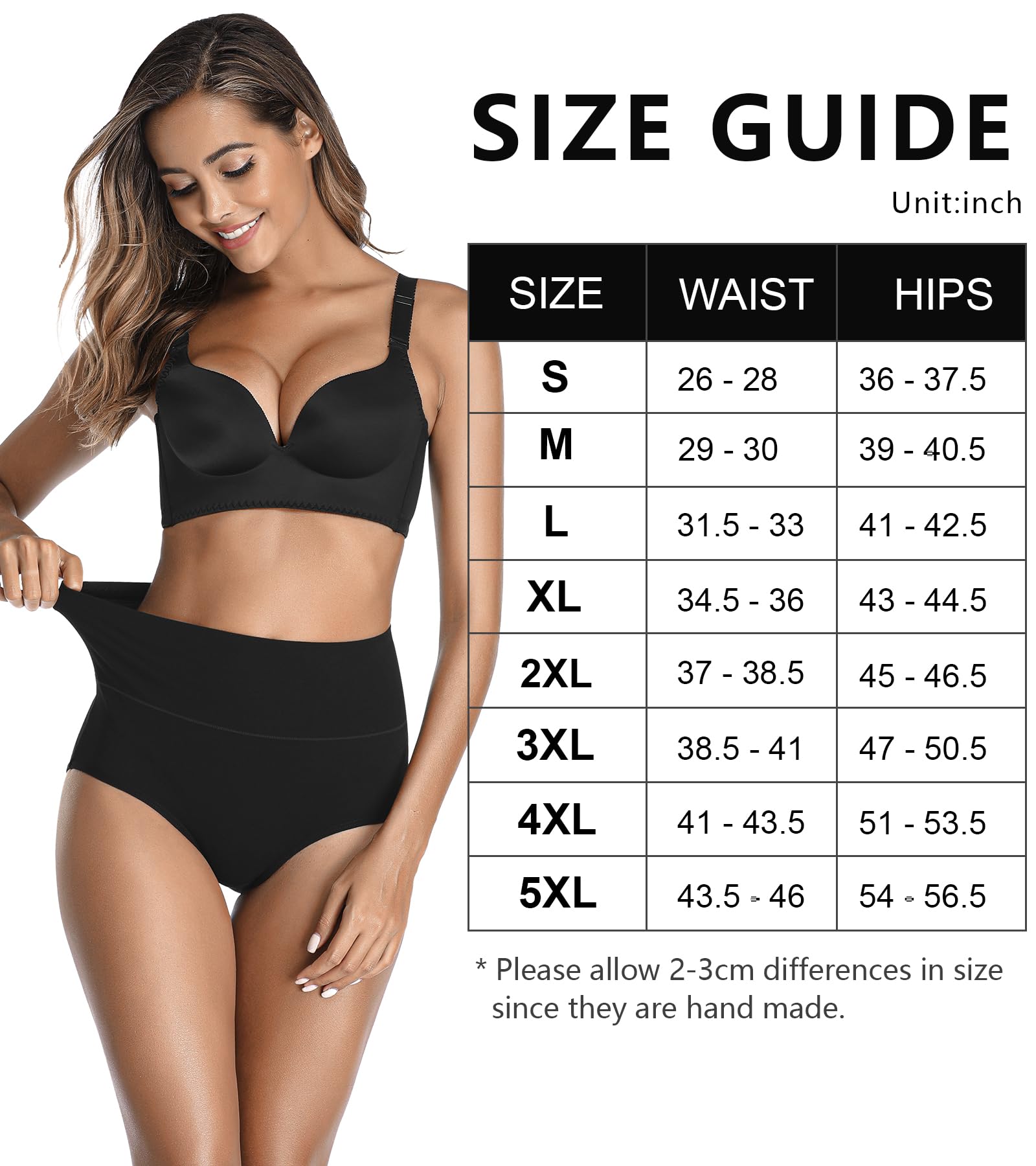 OLIKEME Tummy Control Underwear High Waisted Cotton Postpartum Underwear Soft Stretch Full Coverage Womens Underwear, Size L