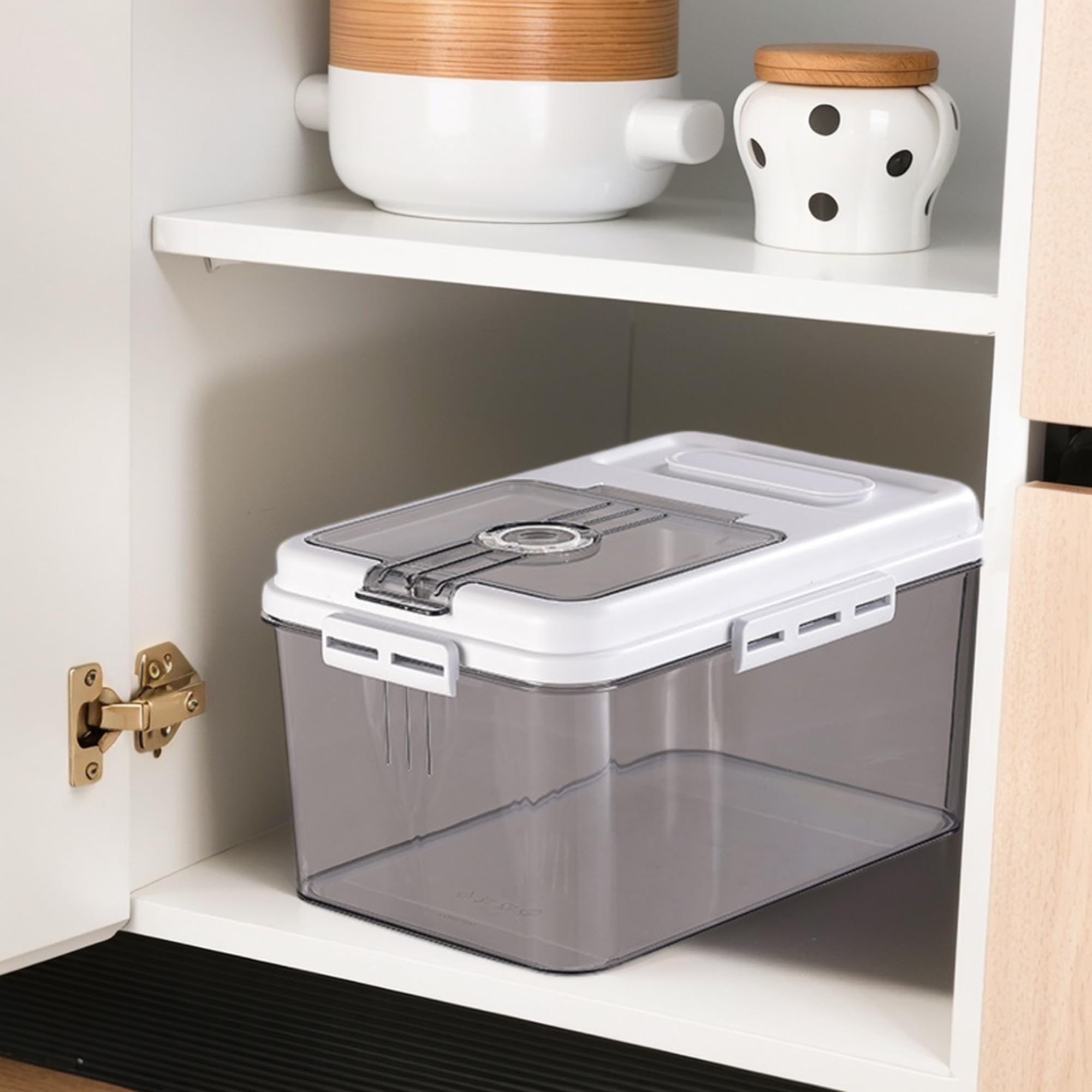 IULAVP Food Storage Containers with Lids:Cereal Storage Container with Measuring Cup, 10lbs Food Storage Containers for Rice, Flour, Sugar, Cereal, Kitchen Storage