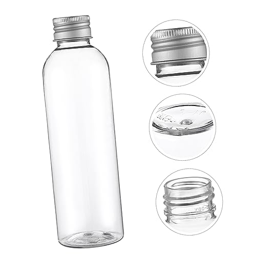 HEALLILY 8pcs Transparent Beverage Bottle Clear Milk with Lids Juice Bottles with Caps Distilled Water Gallons Case/6 Plastic Juice Bottles Drink Container Ordinary Small Empty Bottle