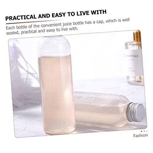 HEALLILY 8pcs Transparent Beverage Bottle Clear Milk with Lids Juice Bottles with Caps Distilled Water Gallons Case/6 Plastic Juice Bottles Drink Container Ordinary Small Empty Bottle