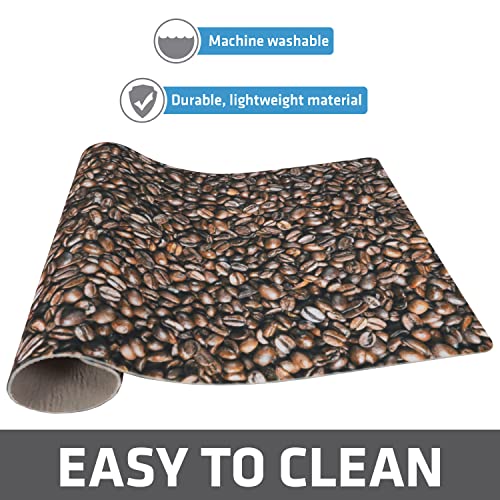 Drymate Coffee Maker Mat, (Coffee Station Bar Accessory) Protects Kitchen Countertops From Spills, Stains & Scratches - Absorbent/Waterproof/Machine Washable (USA Made) (12β x 20β) (Coffee Beans)