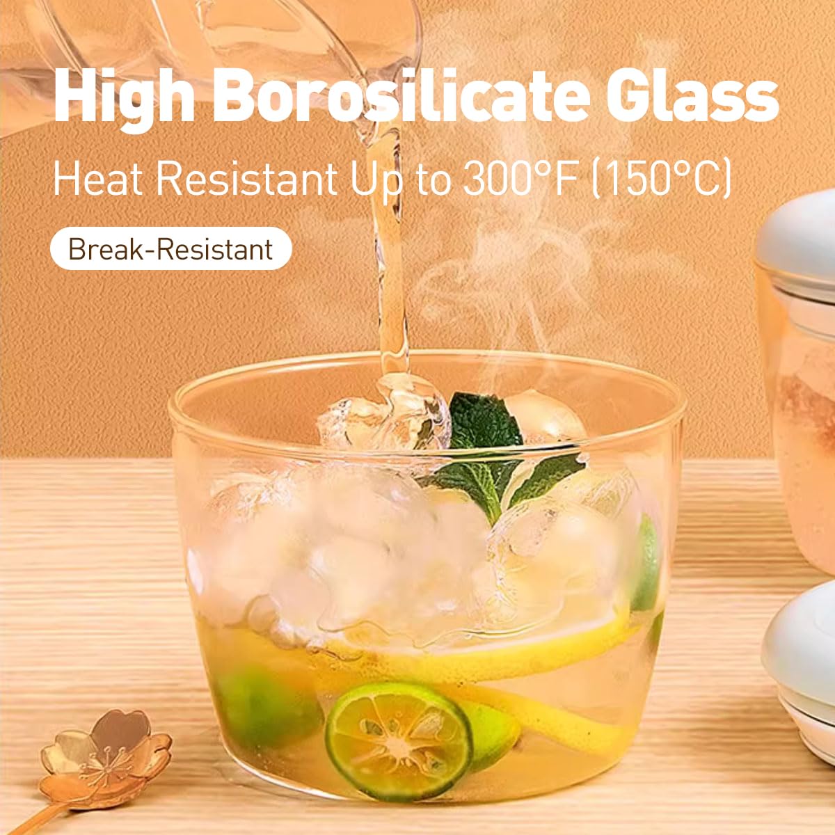 Glass Meal Prep Containers Overnight Oats Containers with Pop Lids,Airtight Food Storage Containers Reusable, Glass Bowl Wide Mouth Jars for Cereal Fruit Milk Salad Yogurt 4-Piece set 14oz 400ml