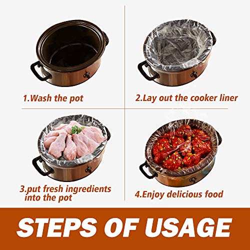 WRAPOK Slow Cooker Liners Kitchen Disposable Cooking Bags BPA Free for Oval or Round Pot, Small Size 11 x 16 Inch, Fits 1 to 3 Quarts - 2 Pack (20 Bags Total)