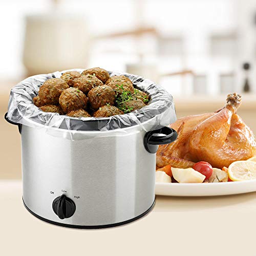 WRAPOK Slow Cooker Liners Kitchen Disposable Cooking Bags BPA Free for Oval or Round Pot, Small Size 11 x 16 Inch, Fits 1 to 3 Quarts - 2 Pack (20 Bags Total)