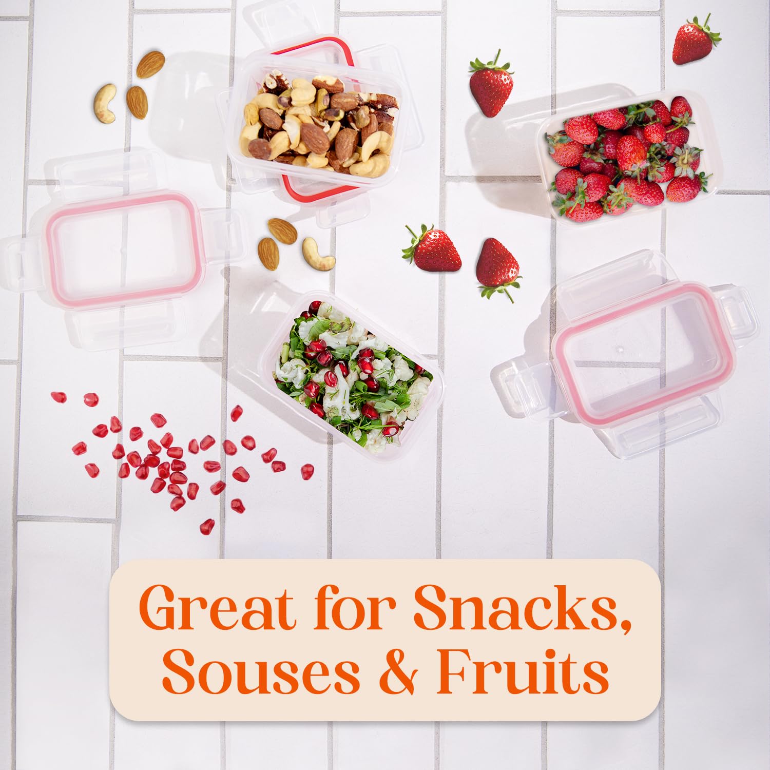 MosJos Condiment Containers with Screw Lids (3-Set) - 6.4 Oz Reusable Leakproof Salad Dressing Containers to go - Snack Containers Storage Cups for Lunch, Dishwasher Friendly, (Clear)