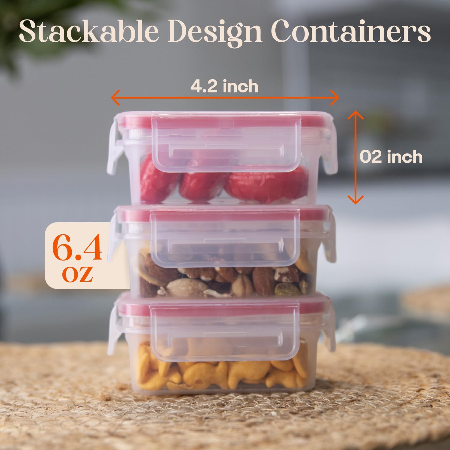 MosJos Condiment Containers with Screw Lids (3-Set) - 6.4 Oz Reusable Leakproof Salad Dressing Containers to go - Snack Containers Storage Cups for Lunch, Dishwasher Friendly, (Clear)