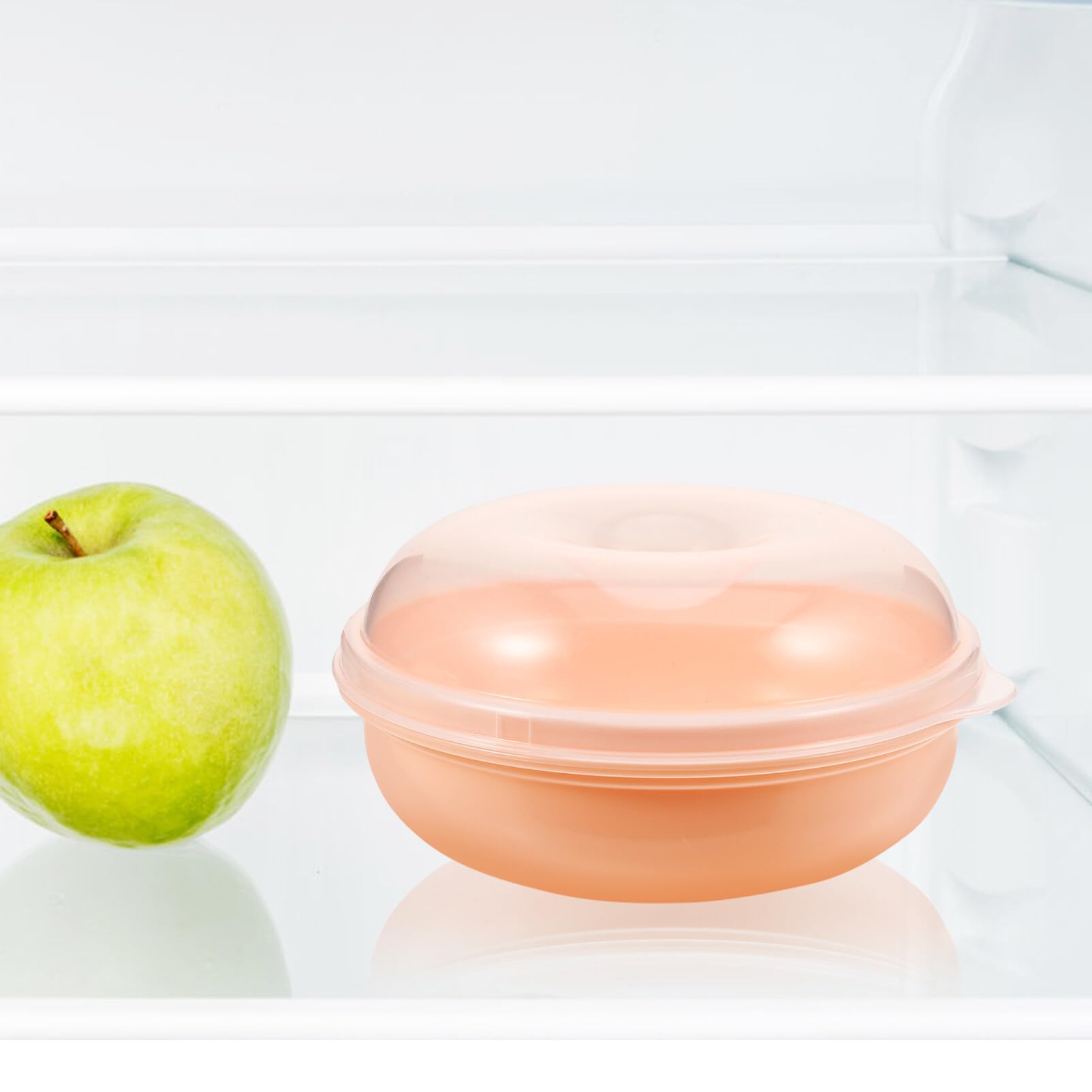 ABOOFAN 3pcs Bagel Fresh Holder Container Sandwich Containers Round Donut Keeper Holder Fresh Saver Muffin Bread Fruit Storage Box Food Container for Fridge Take Out Box