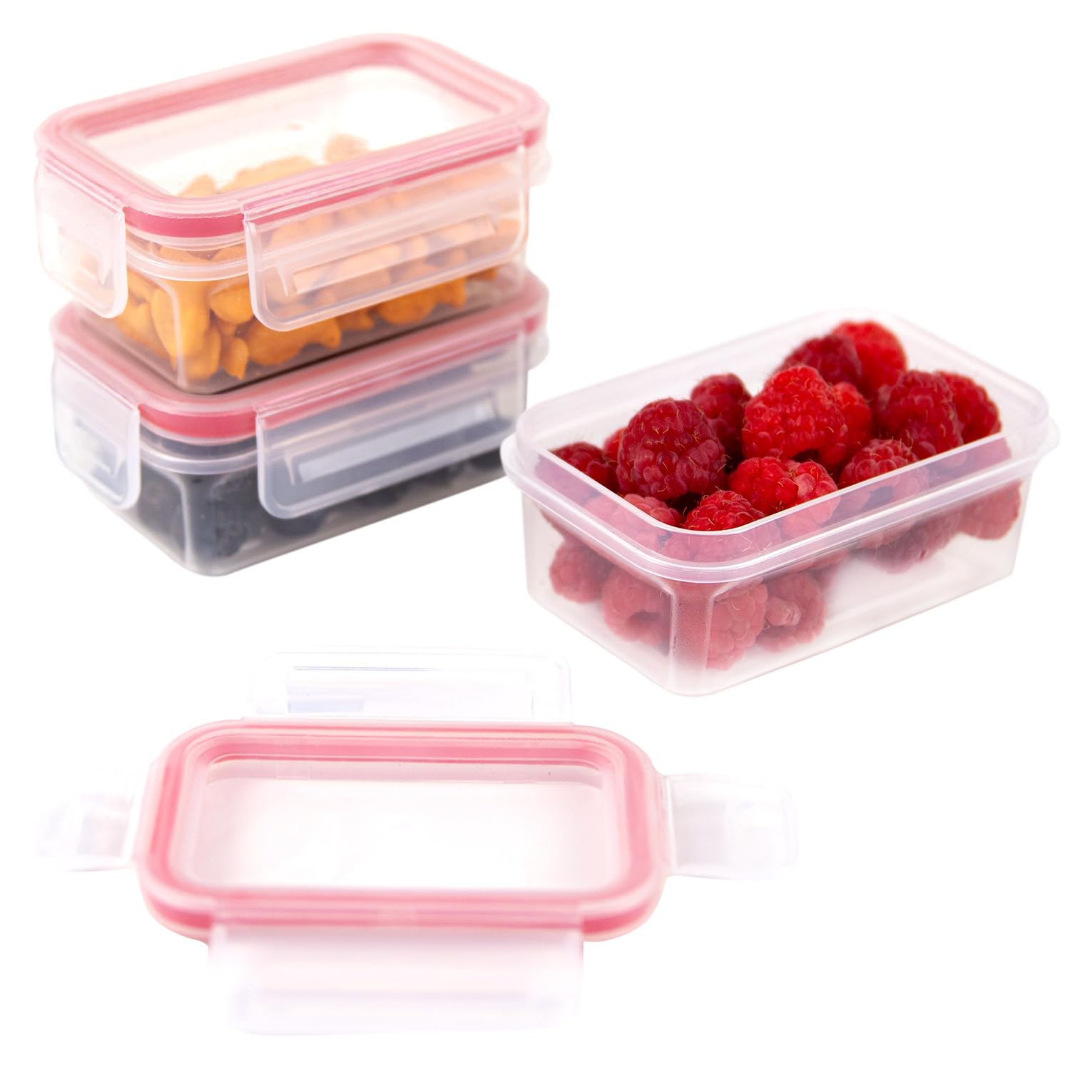 MosJos Condiment Containers with Screw Lids (3-Set) - 6.4 Oz Reusable Leakproof Salad Dressing Containers to go - Snack Containers Storage Cups for Lunch, Dishwasher Friendly, (Clear)
