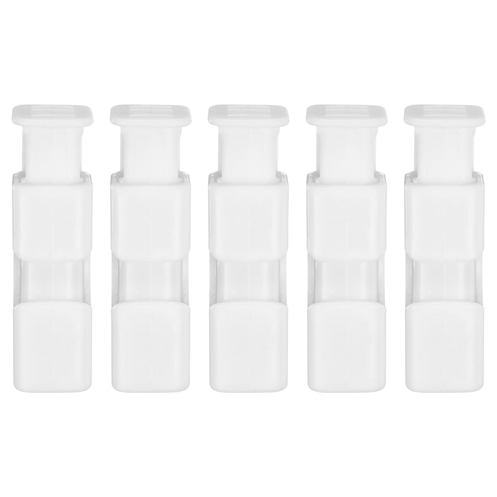 PATIKIL 5-Pack Reusable White ABS Plastic & Stainless Steel Spring Bread Bag Clips with Twist Lock Closure for Food Storage