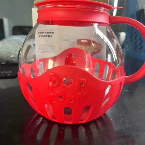 Popcorn Machine - Popcorn Maker & Microwave Popcorn Popper - Borosilicate Glass 3-in-1 - Silicone Lid, Dishwasher Safe, BPA Free 1.5 Quart Snack Pop Corn Air Poppers