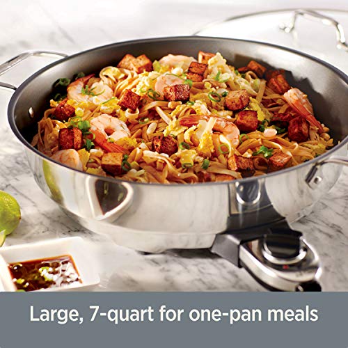 All-Clad SK492 Electric Skillet with Adjustable Temperature Dial, 7 Quart, Stainless Steel
