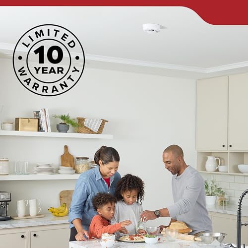 Kidde Smoke Detector, 10-Year Battery Powered, Voice Alerts, LED Warning Light Indicators