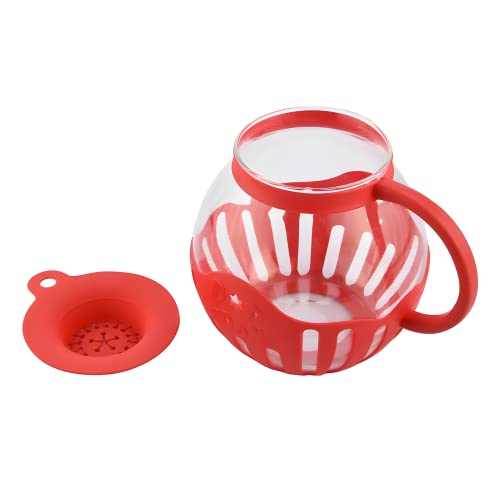 Popcorn Machine - Popcorn Maker & Microwave Popcorn Popper - Borosilicate Glass 3-in-1 - Silicone Lid, Dishwasher Safe, BPA Free 1.5 Quart Snack Pop Corn Air Poppers