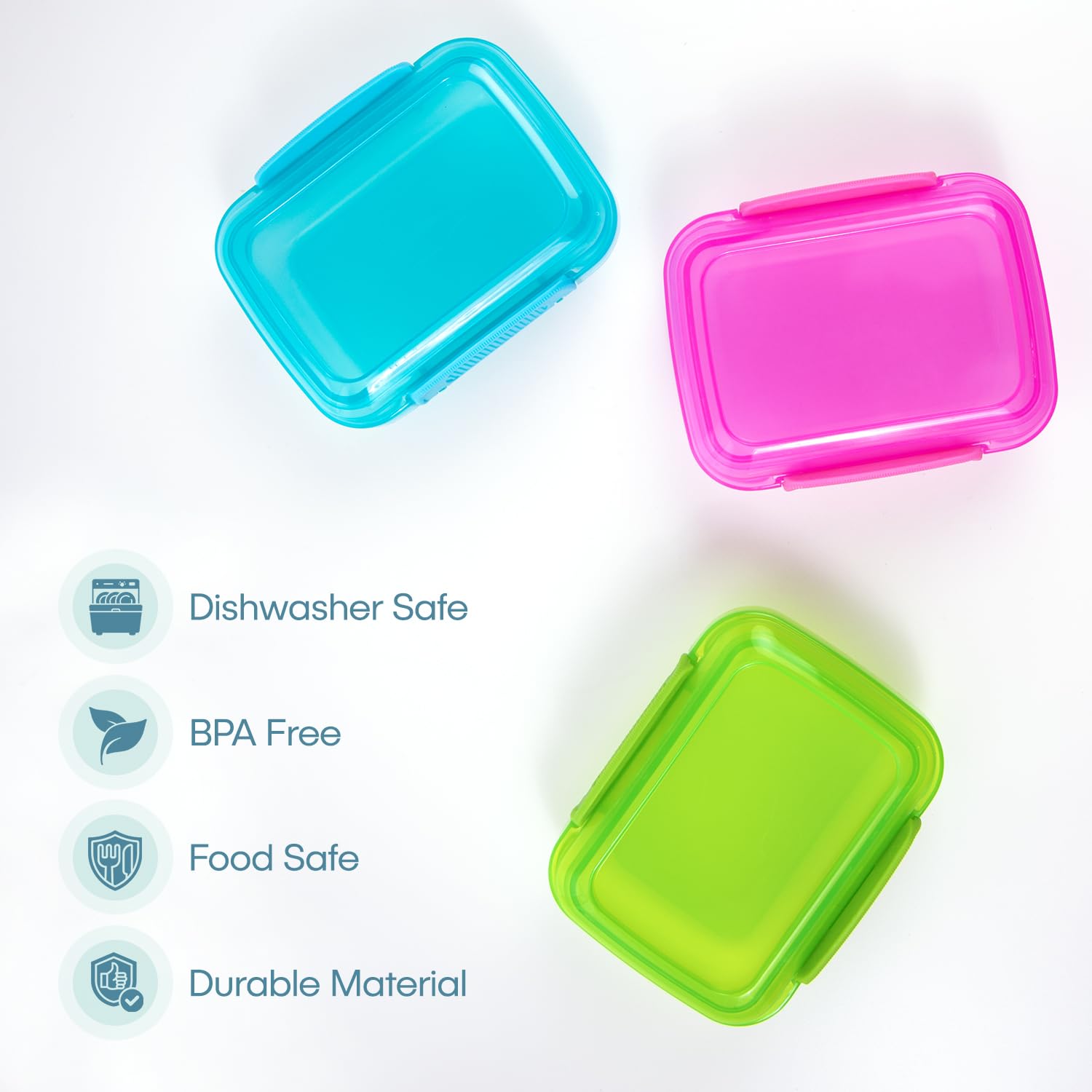 MosJos Snack Containers (4 Set) - 4.75 Oz Small Food Storage Cups with Lids - Fruit, Nuts, Sauce, Condiments & Salad Container for Lunch Box - (3 Bright Colors)
