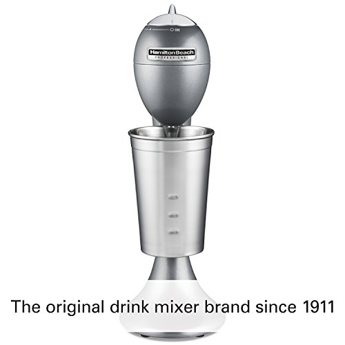 Hamilton Beach Pro Retro Die-Cast Mixer for Milkshakes, Soda Fountain Drinks, Protein Shakes, Whipping Omelets and Pancake Batter, 28 Oz Cup (65120), Gray