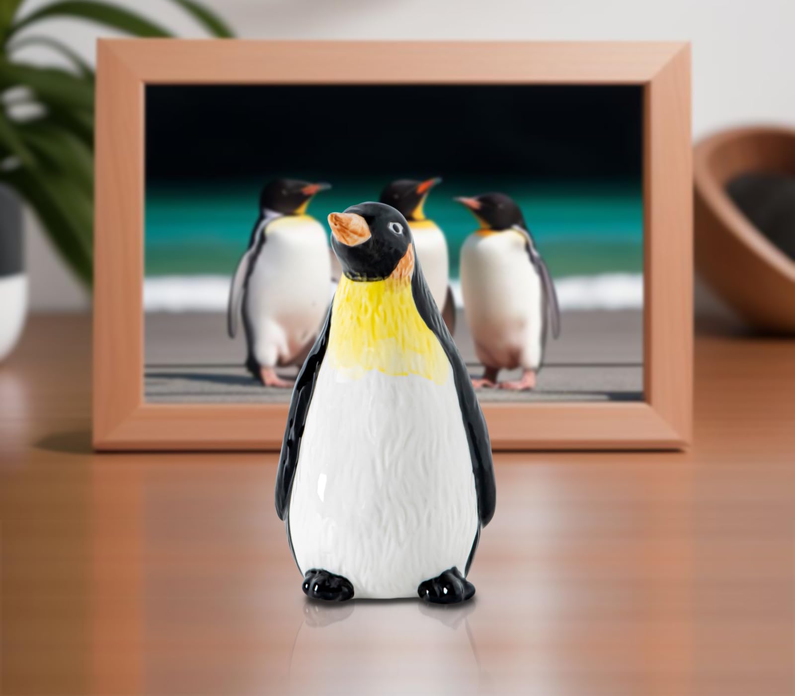 Penguin Baking Soda Holder For Fridge Ceramic Baking Soda Container For Fridge Cute Baking Soda Fridge Holder For Refrigerator Odor Eliminator, Fun Kitchen Gadgets, Baking-Soda Fridge Smell Remover