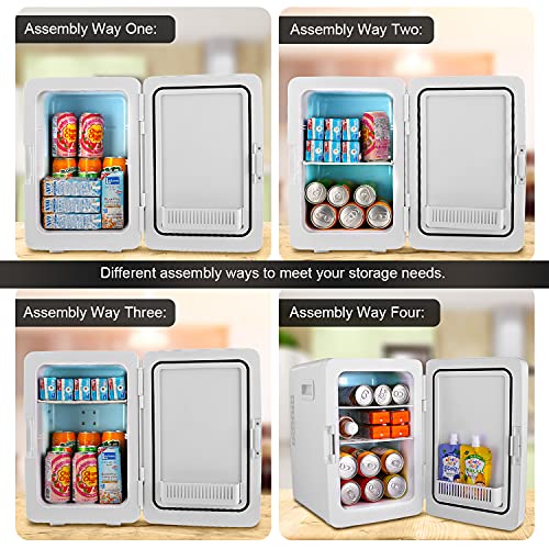 Homdox Mini Fridge, 20L Compact Skincare Fridge, 60W Portable Cooling and Heating Refrigerator for Skincare, Foods, Medications, Bedroom, Office & Car, black