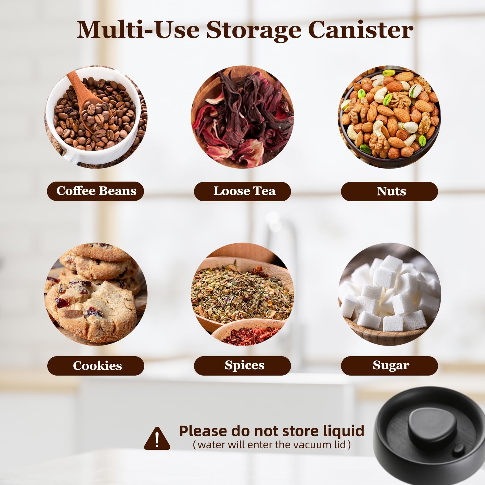 HelpyLife Vacuum Coffee Canister,27FLOZ×2pcs Airtight Glass Jars Set for Kitchen Pantry,Coffee Bean Storage Container,Perfect for Ground Coffee,Loose Tea,Sugar