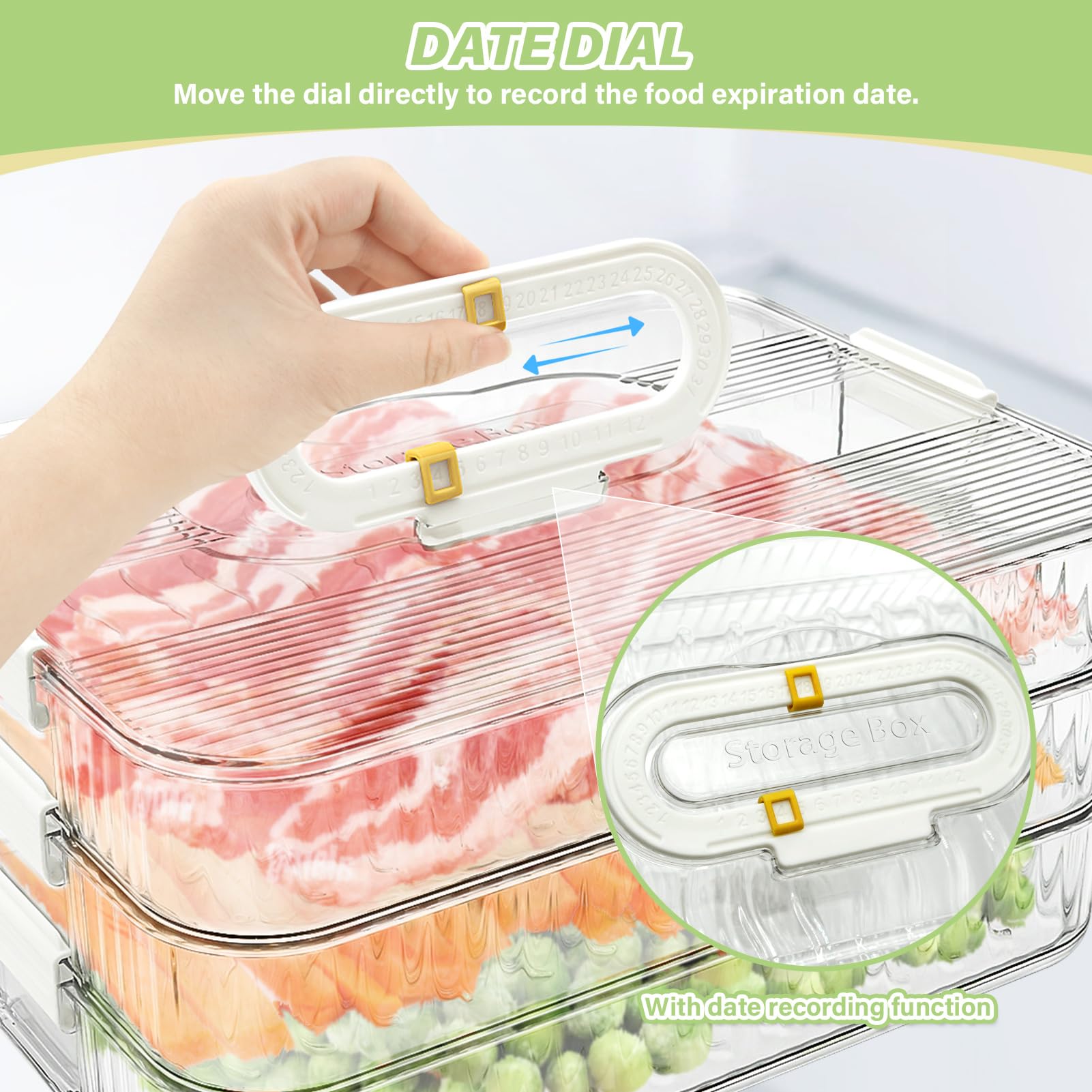 Deli Meat Container for Fridge: 3 Layer Bacon Lunch Meat Container for Refrigerator Organizers and Storage - Stackable Food Storage Boxes with Lids Cheese Keeper Box for Fridge Airtight Deli Organizer