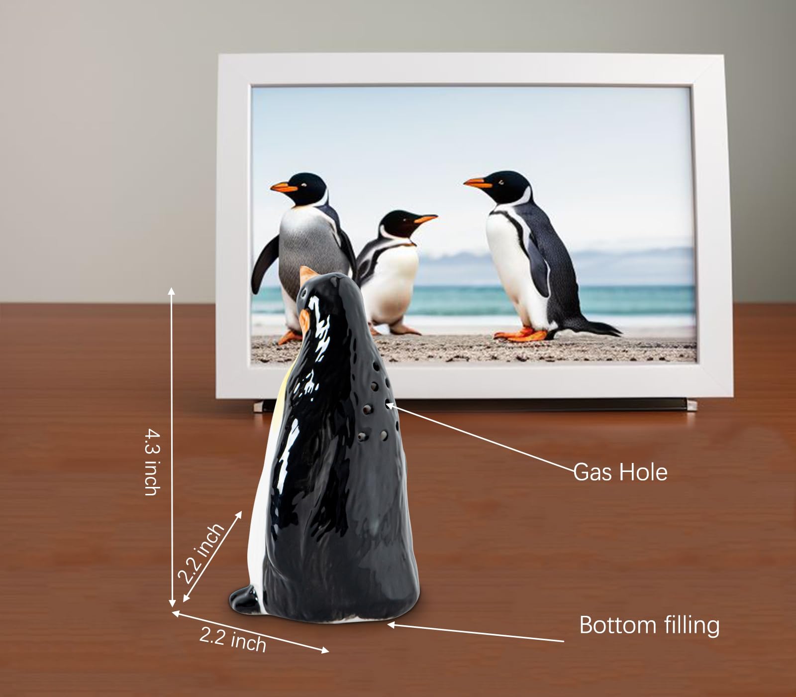 Penguin Baking Soda Holder For Fridge Ceramic Baking Soda Container For Fridge Cute Baking Soda Fridge Holder For Refrigerator Odor Eliminator, Fun Kitchen Gadgets, Baking-Soda Fridge Smell Remover