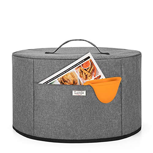 Luxja Slow Cooker Cover (Aluminum Foil Lining), Slow Cooker Dust Cover Fits for Most 6-8 Quart Oval Slow Cooker, Gray