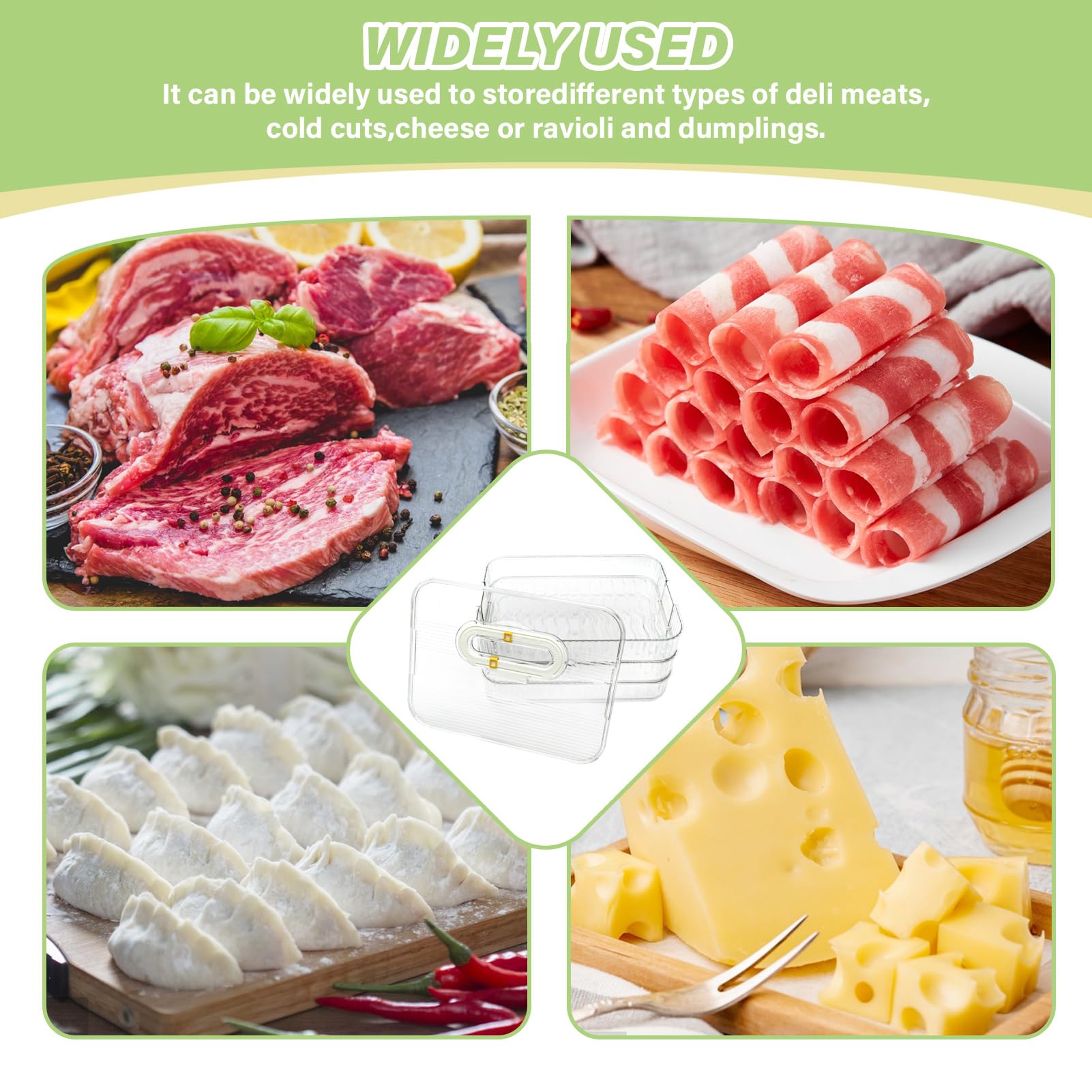 Deli Meat Container for Fridge: 3 Layer Bacon Lunch Meat Container for Refrigerator Organizers and Storage - Stackable Food Storage Boxes with Lids Cheese Keeper Box for Fridge Airtight Deli Organizer