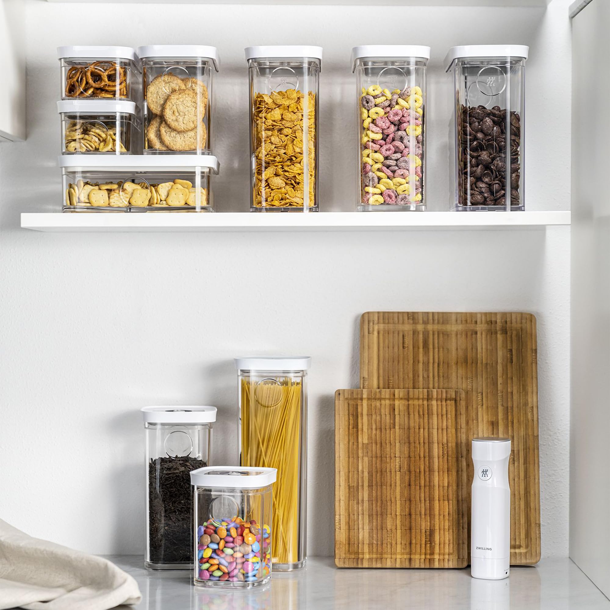 ZWILLING Fresh & Save Cube Box, Plastic, Airtight Dry Food Storage Container, 2-pc Medium Cube Set, M Container, .74-qt