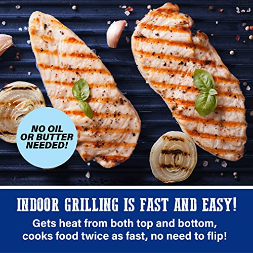 Granitestone Low Fat Multipurpose Sandwich Grill with Nonstick Copper Coating – As Seen on TV, Blue