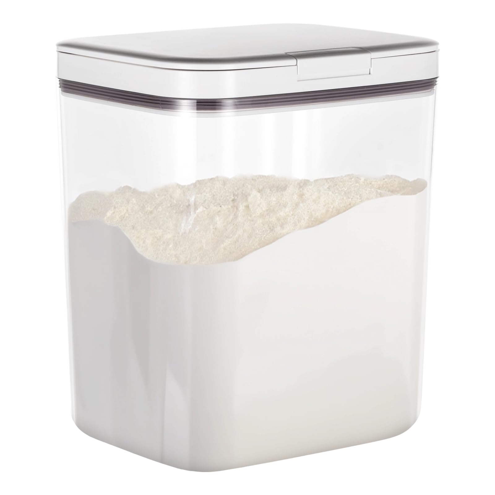 Tideme Rice Containers, Large Flour Storage Container, 5.5 L Rice Storage Container Box with Automatic Flip-Up Lid, 8.1×6.5×9.6 Inch