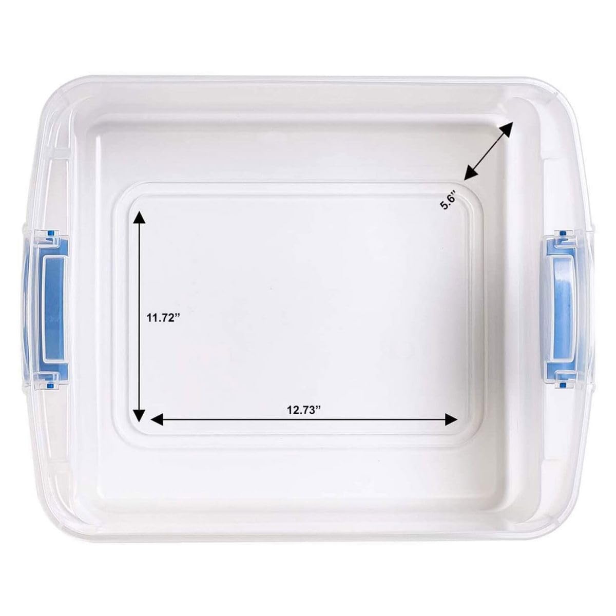 MEZHI 15.5 Quart Plastic Multipurpose Stackable Storage Container Tote Bins with Secure Latching Lids for Home or Office Organization, Clear, 4 Pack