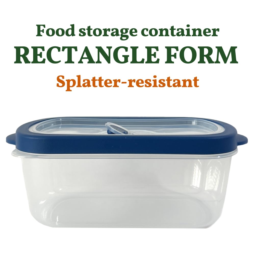 GODAGE 10-Piece Rectangle Food Storage Containers with Vented Lids, Airtight and BPA Free, Stackable, Microwave, Freezer, and Dishwasher Safe (BLUE)