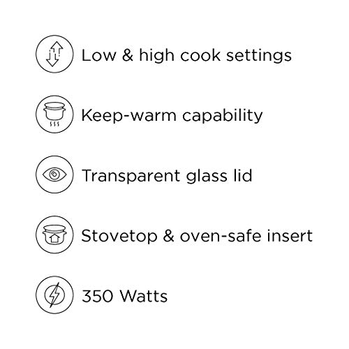 Chefman 6-Quart Slow Cooker, Electric Countertop Cooking, Stovetop & Oven-Safe Removable Insert for Browning & Sautéing, Family-Size Soups & Stews, Nonstick & Dishwasher-Safe Interior