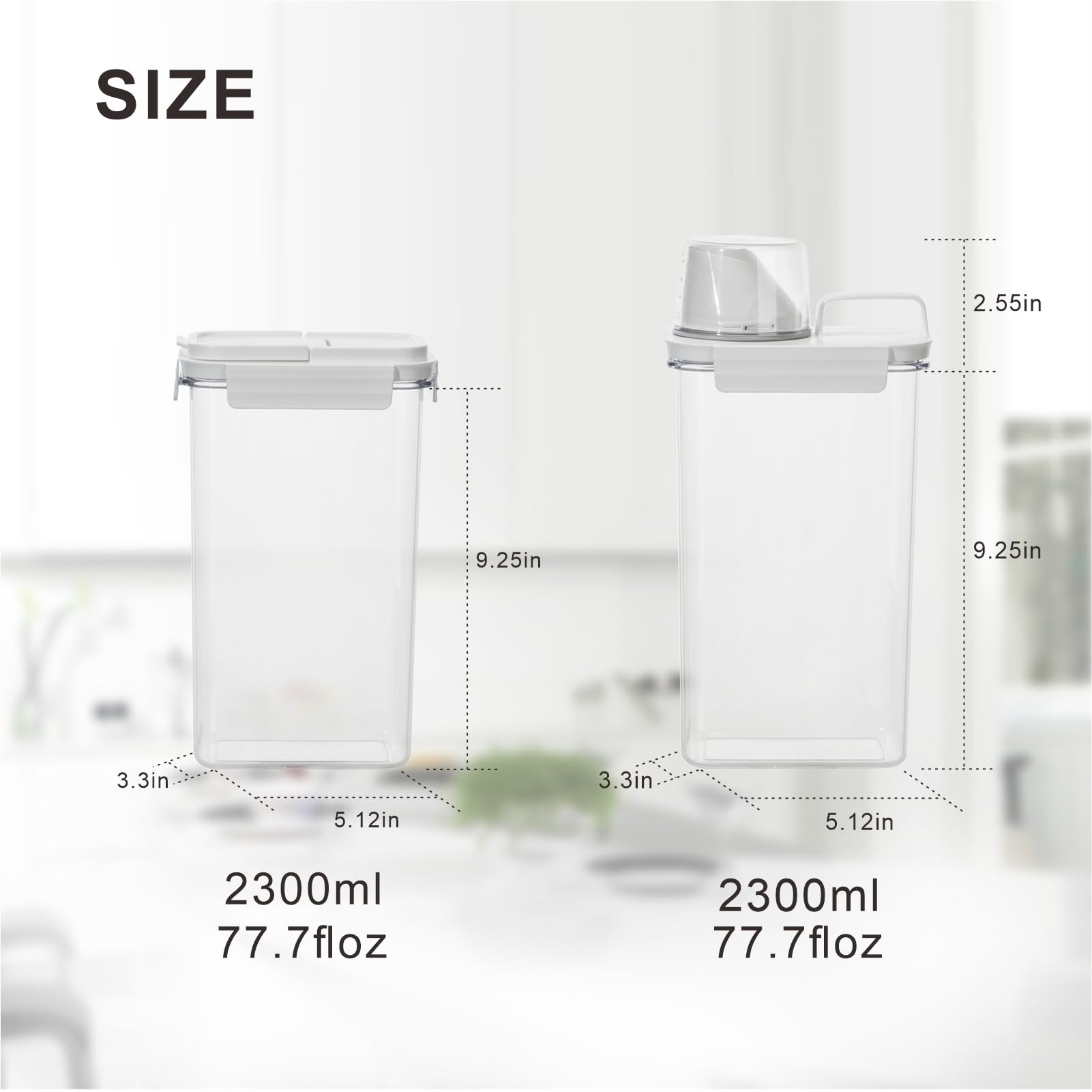 XhOSLAnd Cereal Storage Container Set, Pantry Organizer, Food Portion Containers (L-4PCS)