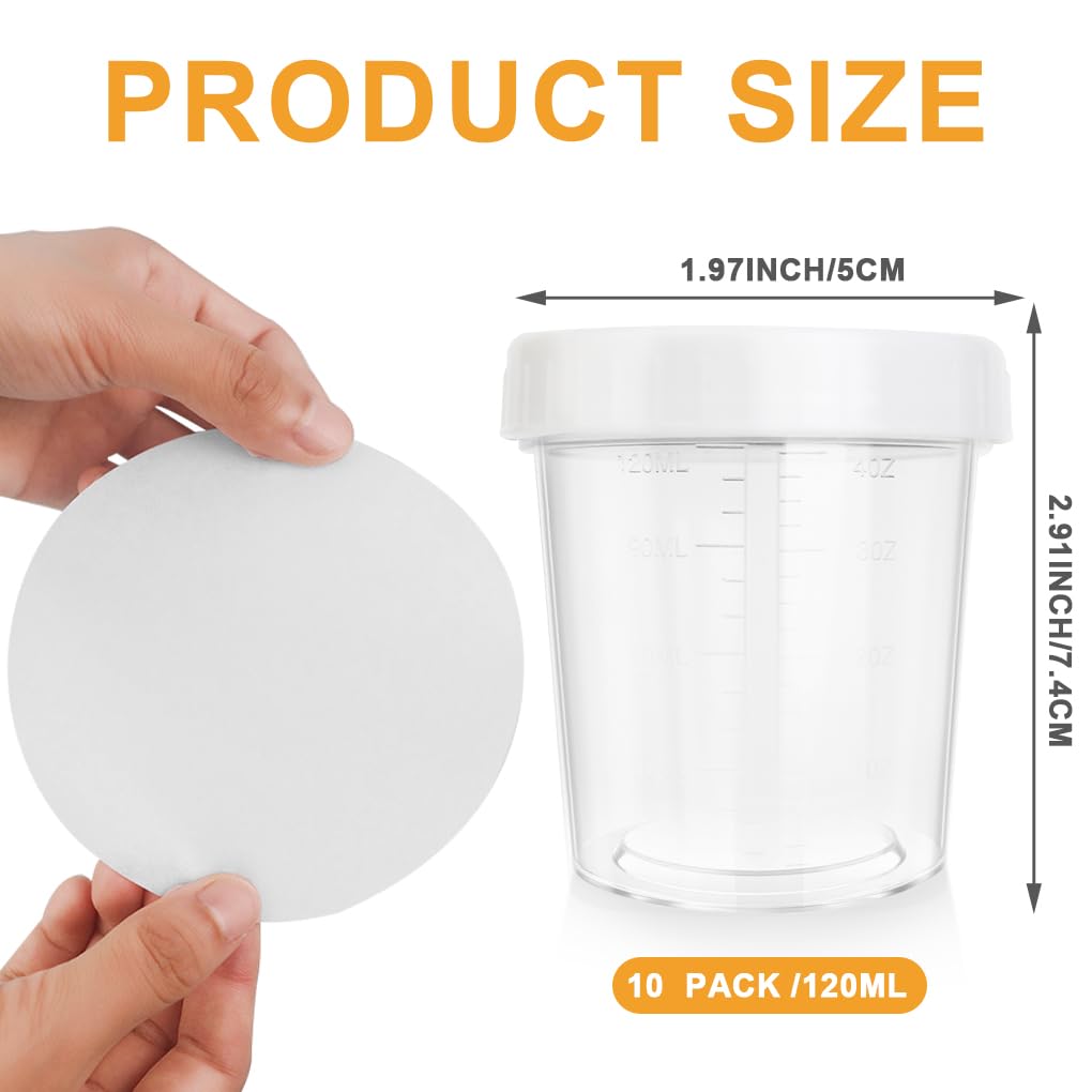 Bigwaves 10 PCS 40 oz Leakproof Salad Dressing Containers To Go, Reusable Portion Control Condiment Containers with Leakproof Sealing Paper and Lids, Ideal for Travel and Lunch Boxes (10pcs White)