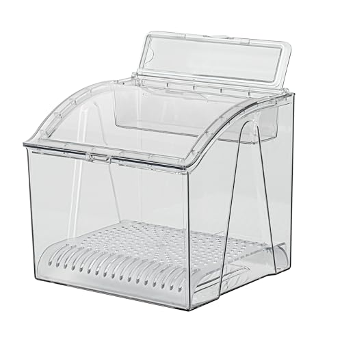 Restaurantware Met Lux 1.6 Gallon Food Storage Container, 1 Airtight Treat Box - With Scoop, Holds Up To 25 Cups, Clear Plastic Cereal Container With Lid, For Kitchen Or Pantry Organization