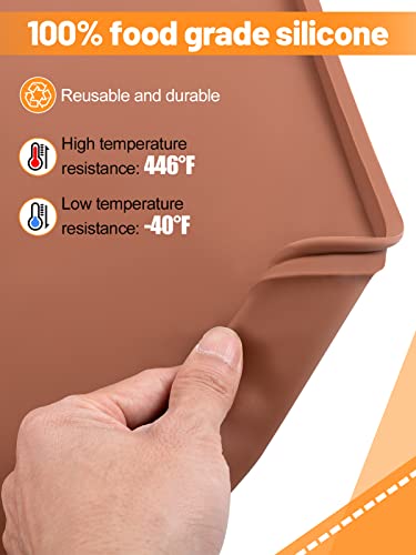 6 Pcs Silicone Dehydrator Sheets with Edge for 14" x 14" Trays, Non-stick Silicone Tray Liner for Excalibur Dehydrator, Reusable Dehydrator Mats Square Dryer Mats for Fruits Meat Vegetables Herbs