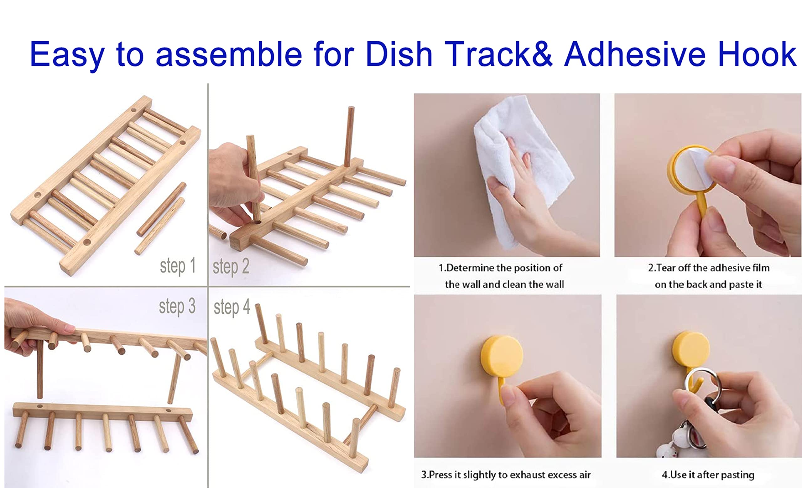 Bamboo Dish Brush&Water Bottle Drying Rack, 9-in-1 Kitchen Cleaning Set |Dish Brush&Bottle Brush with Long Handle |Mini Palm Brush with Soap Dispenser|Dish Drying Tray| Dish Drying Rack Kit