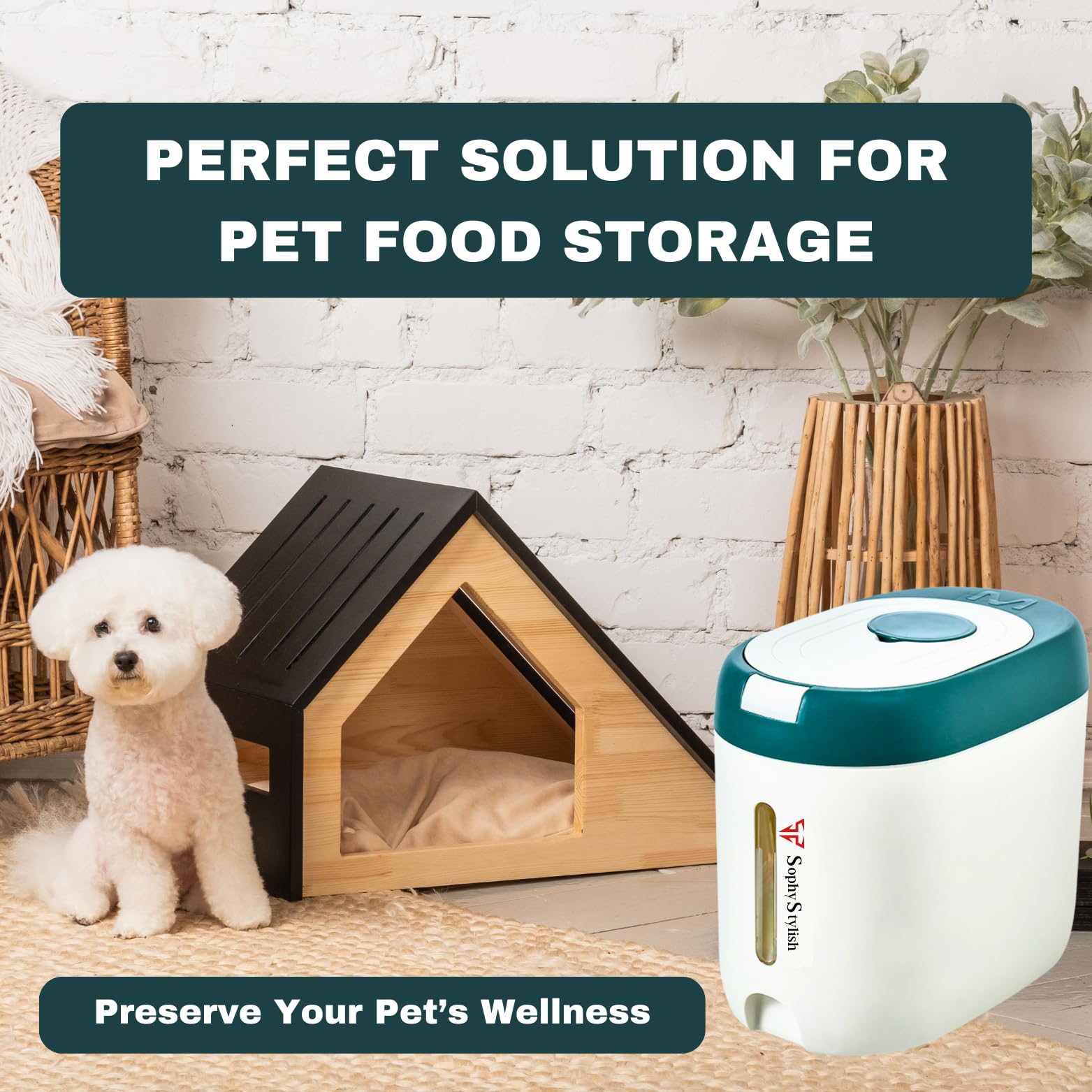 Kitchen Airtight Food Storage Container with Lid for Rice, Cereal, Flour, Sugar, Grains and Dog Food Storage - 22 lbs, Grey