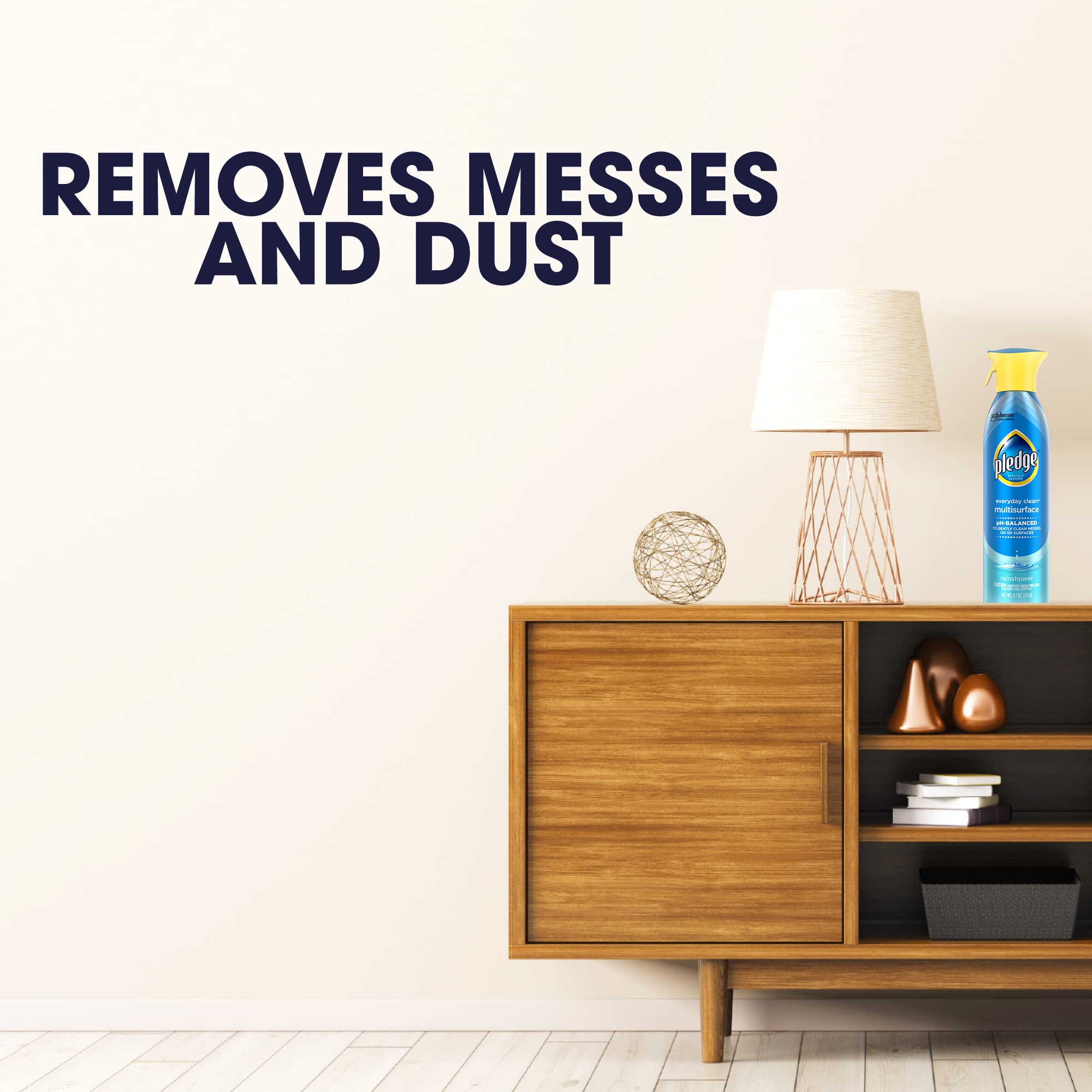 Pledge Multi-Surface Cleaner Aerosol Spray, Works on Glass Leather, Granite, Wood, Marble, Chrome, Stainless Steel, Plastic, and More, Rain Shower, 9.7 oz (Pack of 3)