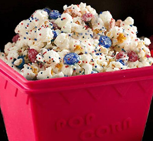 Microwave Popcorn Popper | Replaces Microwave Popcorn Bags | Healthy Air Popped Popcorn - No Oil Needed | BPA Free Premium European Grade Silicone Popcorn Maker by Cestari Kitchen (Red Makes 8 cups)