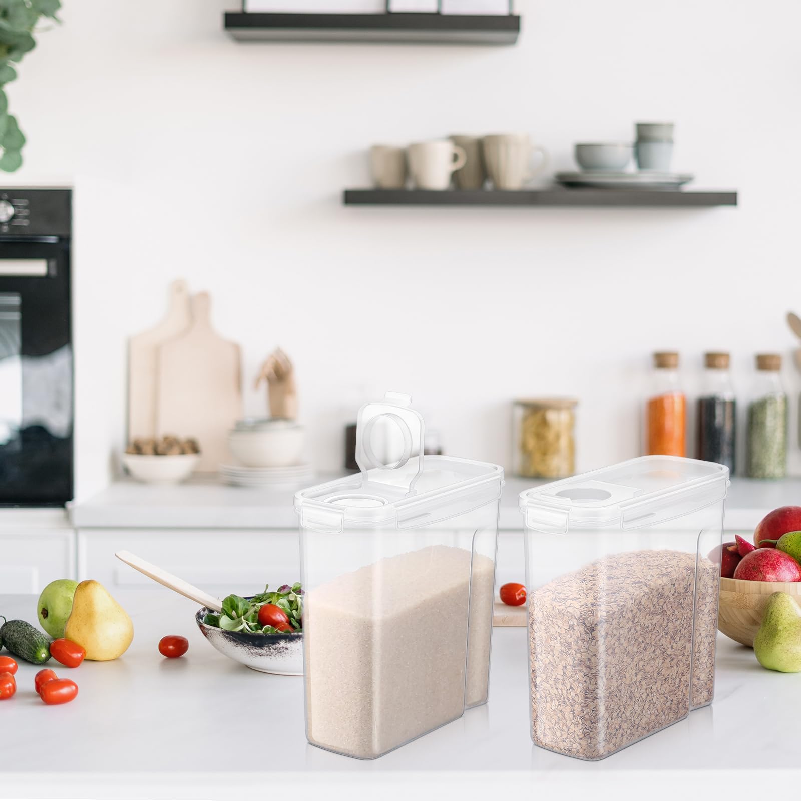 Vesici 2 Pcs 7 Quart Cereal Containers Storage Airtight Cereal Keeper Storage Cereal Dispenser Countertop Plastic Cereal Dispenser Canister Pasta Organizer for Pantry and Kitchen Organization