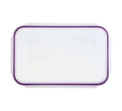SnapMate - Set of 4 Rectangle Nesting Food Storage Containers - Reusable, BPA Free Plastic, Snap Lock Lids With a Leakproof Silicone Seal. Great for Snacks, Soup, Fruit, Salad and Food Storage