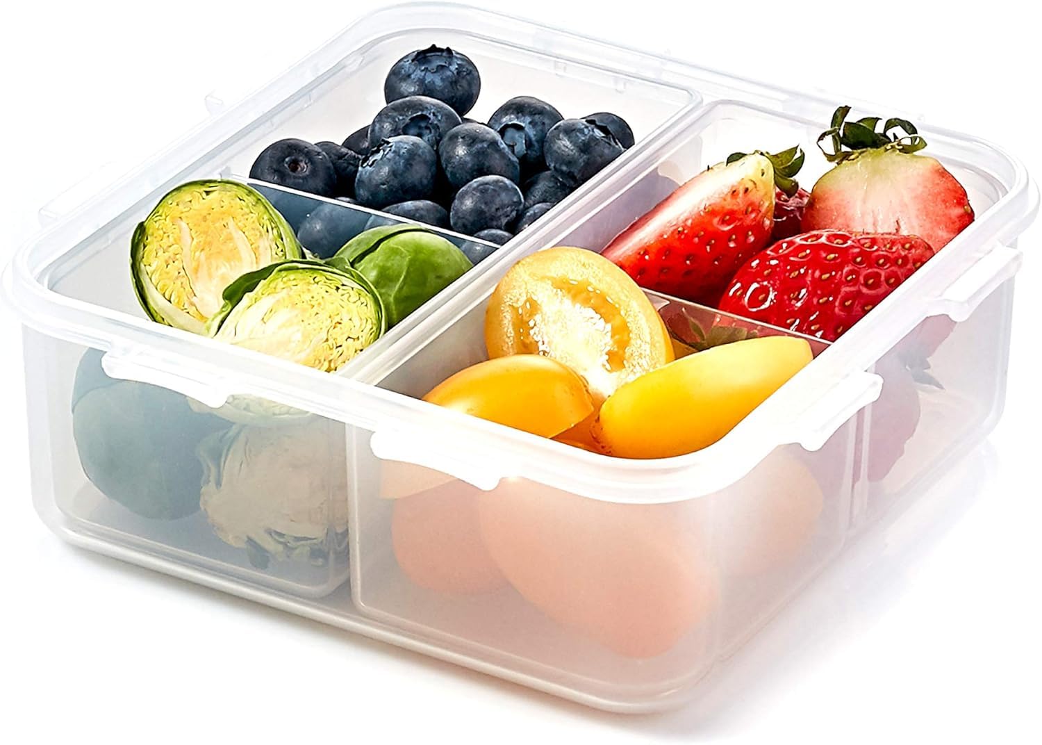 Generic 2 PACKS - LocknLock Easy Essentials Food lids/Pantry Storage/Airtight containers, BPA Free, With Dividers, 870 ml, 29oz, clear, Transparent, 2XHPL823C