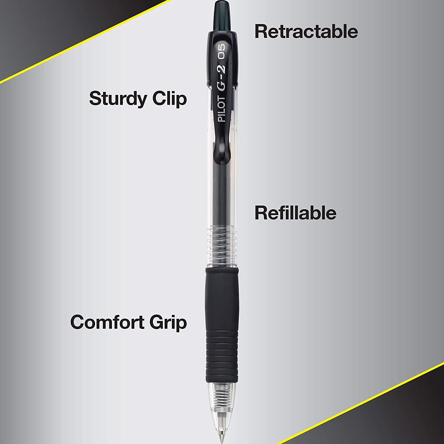 PILOT G2 Pens 0.5 mm - 10 Pack (5 Black and 5 Blue Pens) Premium Gel Ink Pens Extra Fine Point 0.5 mm Refillable & Retractable Rolling Ball,
