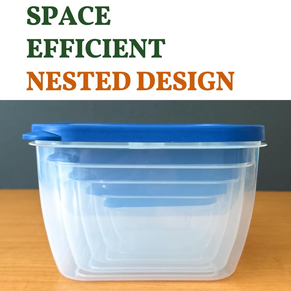 GODAGE 10-Piece Food Storage Containers with Vented Lids, Airtight and BPA Free, Stackable, Microwave, Freezer, and Dishwasher Safe (Blue)