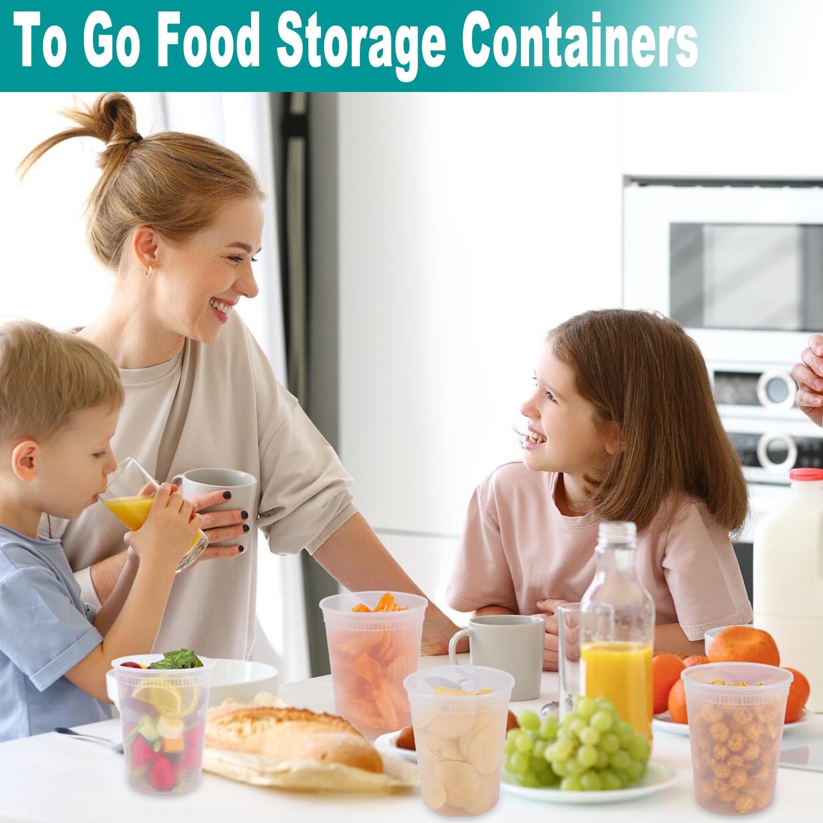 IJRPLM 50 Pack Deli Containers with Lids,24oz Plastic Deli Food Storage Containers, Leakproof Clear Takeout Container With Airtight Lids, BPA-Free, Microwave Dishwasher Freezer Safe,Heavy-Duty Quality