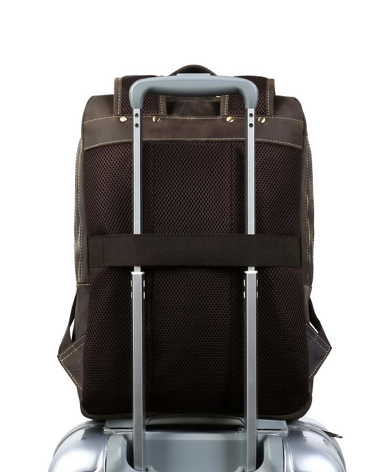 Taertii Vintage Full Grain Genuine Leather Backpack for Men, 16" Laptop School Travel Business Overnight Bag Rucksack Daypack 22L