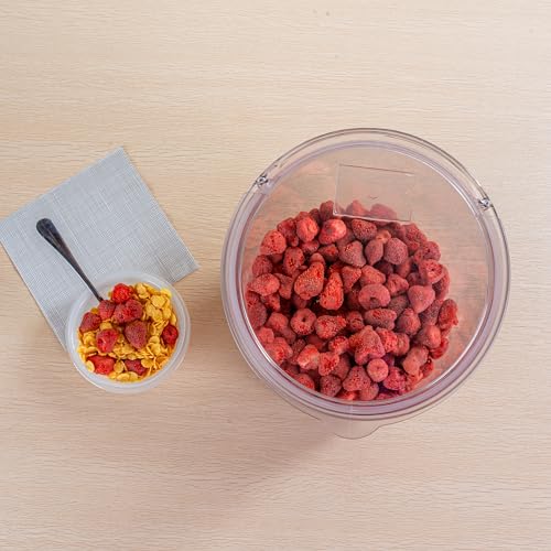Restaurantware Met Lux 4 Gallon Food Storage Container, 1 Airtight Treat Box - With Scoop, Shatterproof, Clear Plastic Cereal Container With Hinged Lid, For Kitchen Or Pantry Organization