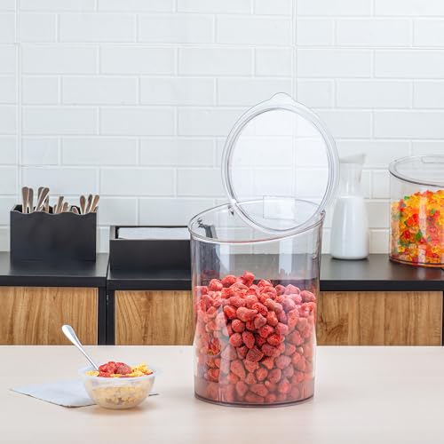 Restaurantware Met Lux 4 Gallon Food Storage Container, 1 Airtight Treat Box - With Scoop, Shatterproof, Clear Plastic Cereal Container With Hinged Lid, For Kitchen Or Pantry Organization