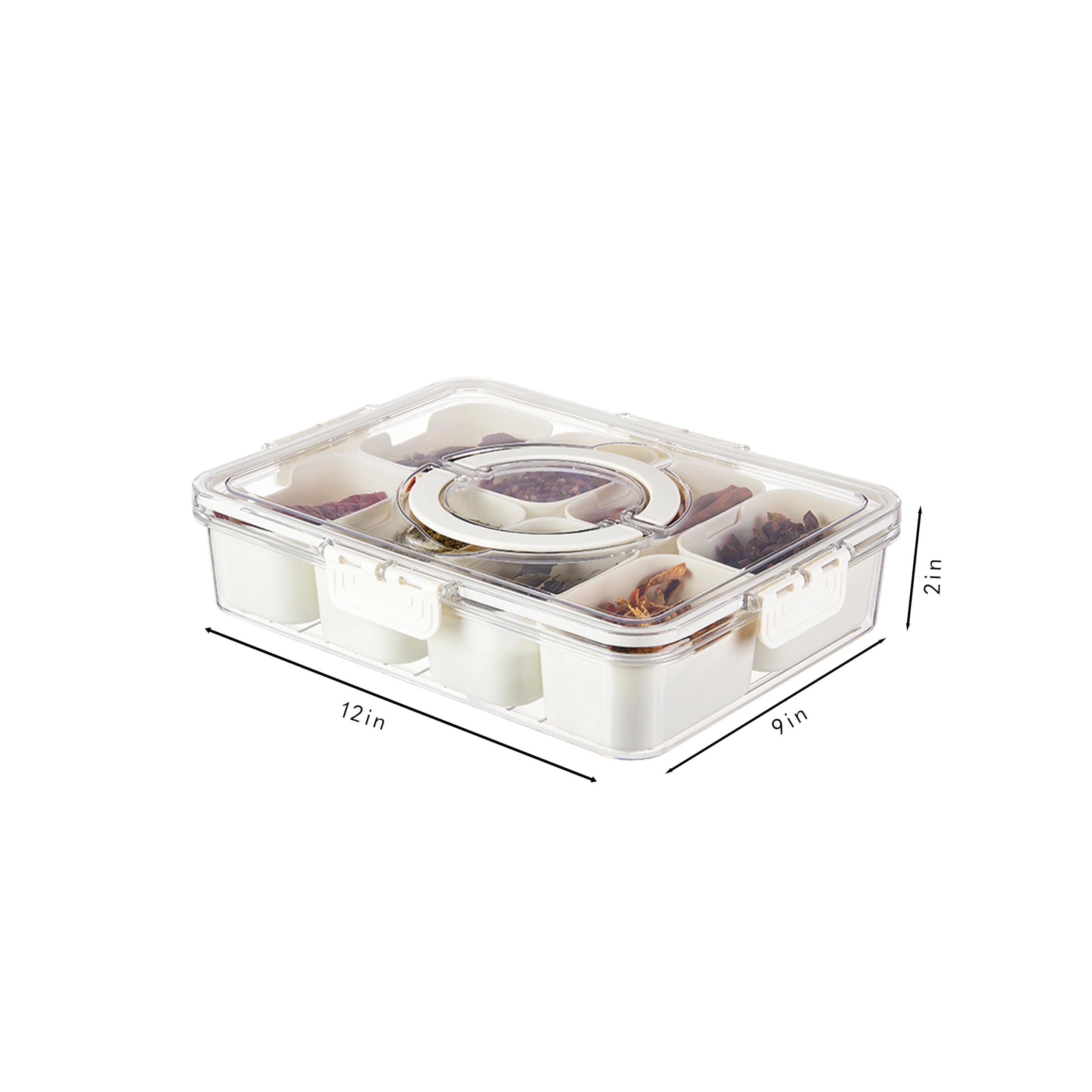 Snack Box Container, Dishwasher Safe Fruit Storage Containers, Divided Serving Tray with Lid for Veggie, Candy and Nuts Organizer, Snackle Charcuterie Boxes for Kids, Adults Travel, Party and Picnic